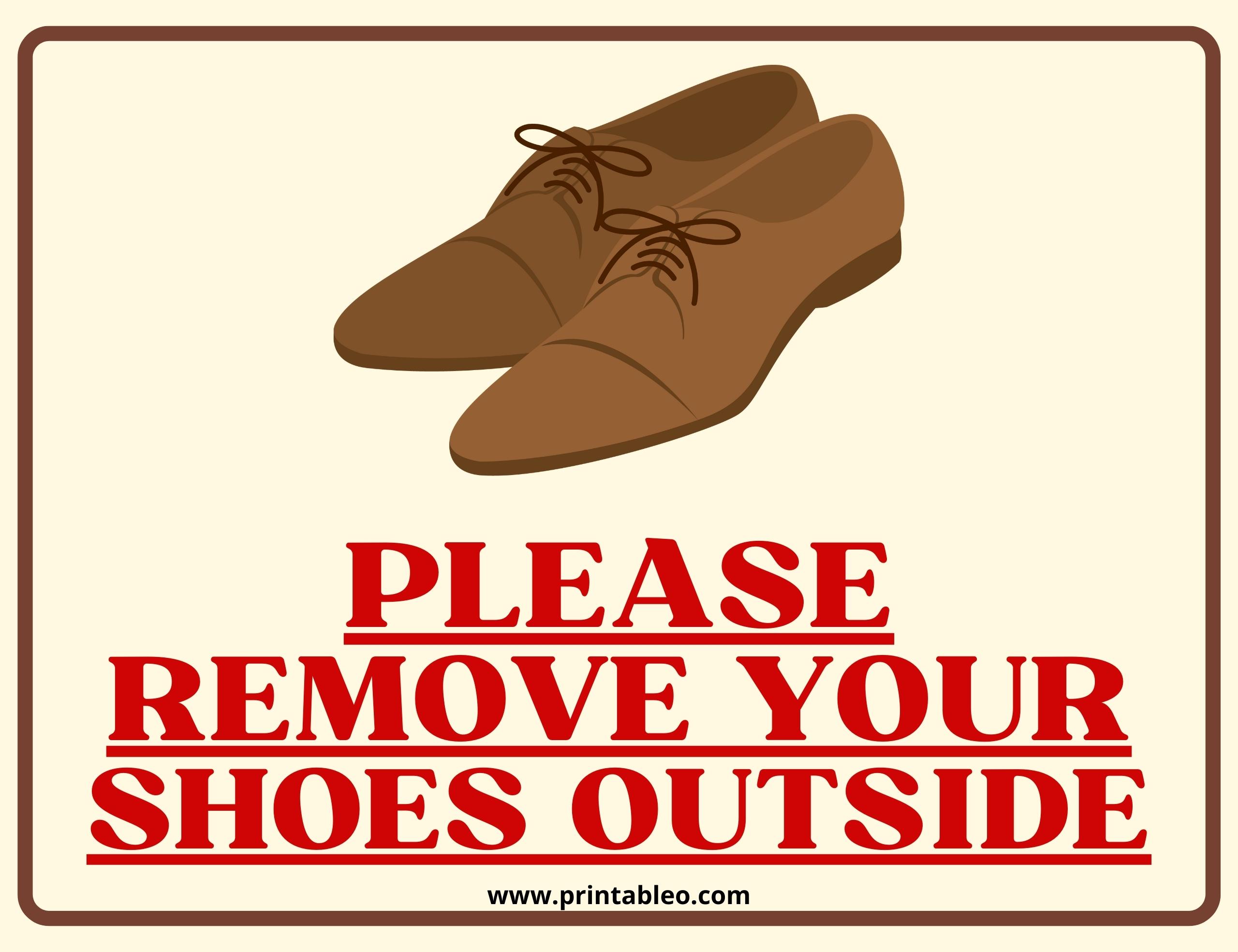 53+ Printable Please Remove Your Shoes Sign