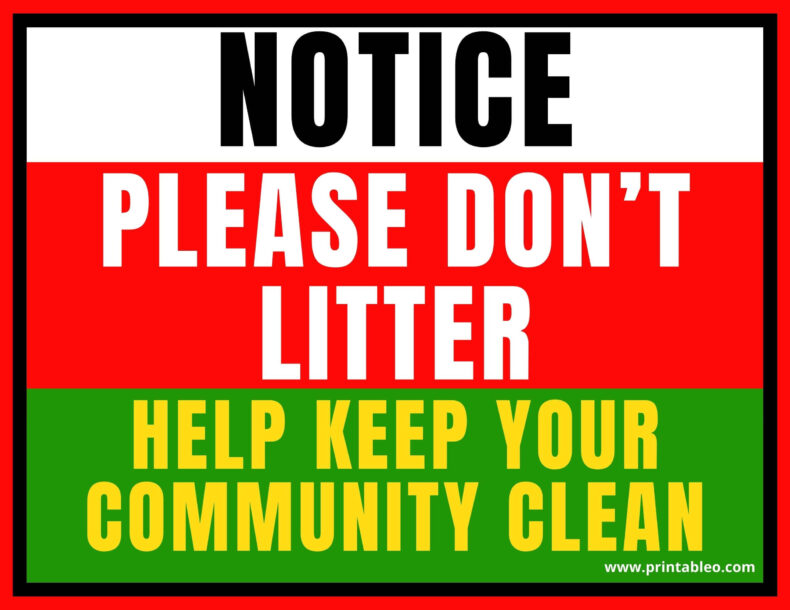 37+ Printable No Litter Signs - Printableo.Com