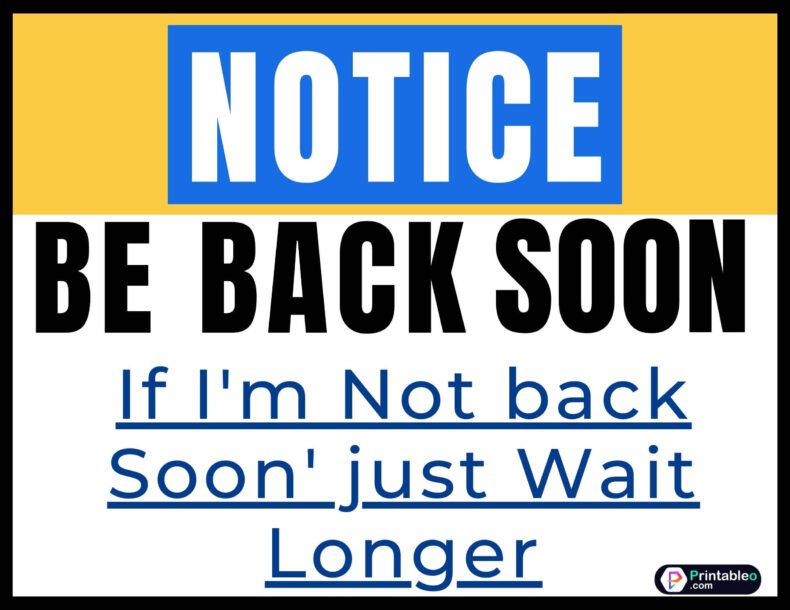 Printable Be Back Soon Sign Free Printable Signs 45 OFF Printable Be Back Soon Sign Free Printable Signs 45 OFF