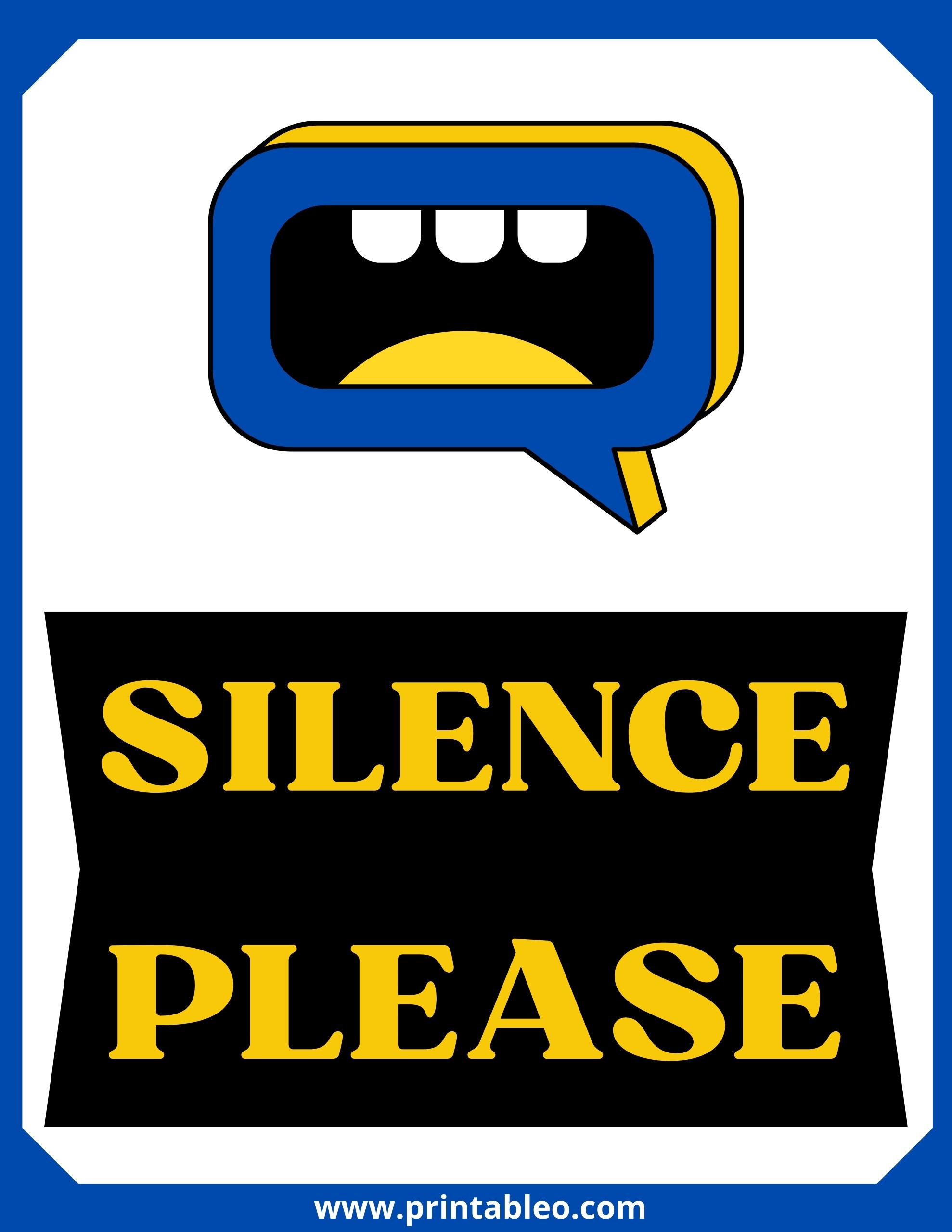 34+ Please Be Quite Signs | Download Free Printable