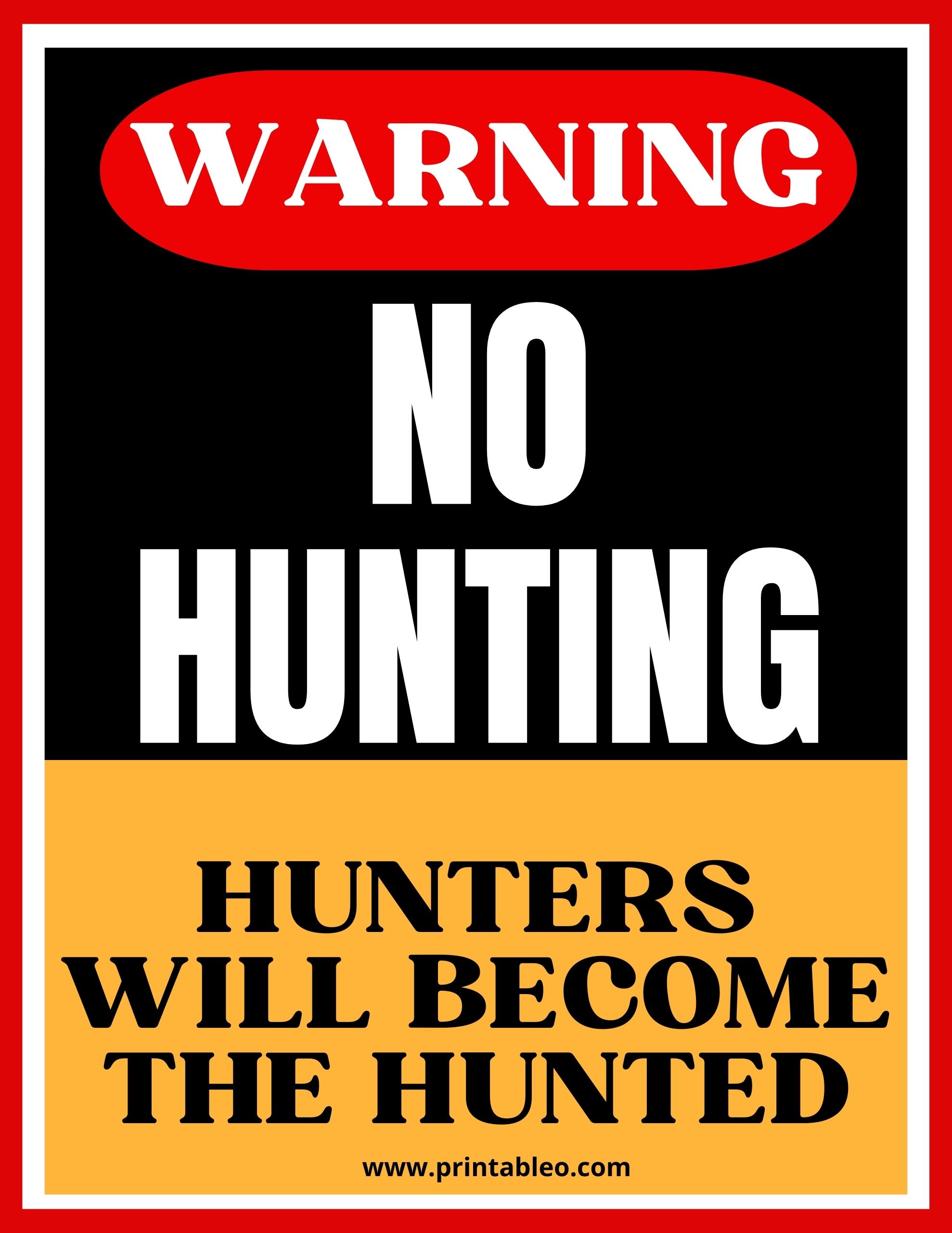 31+ Printable No Hunting Signs | Free Download