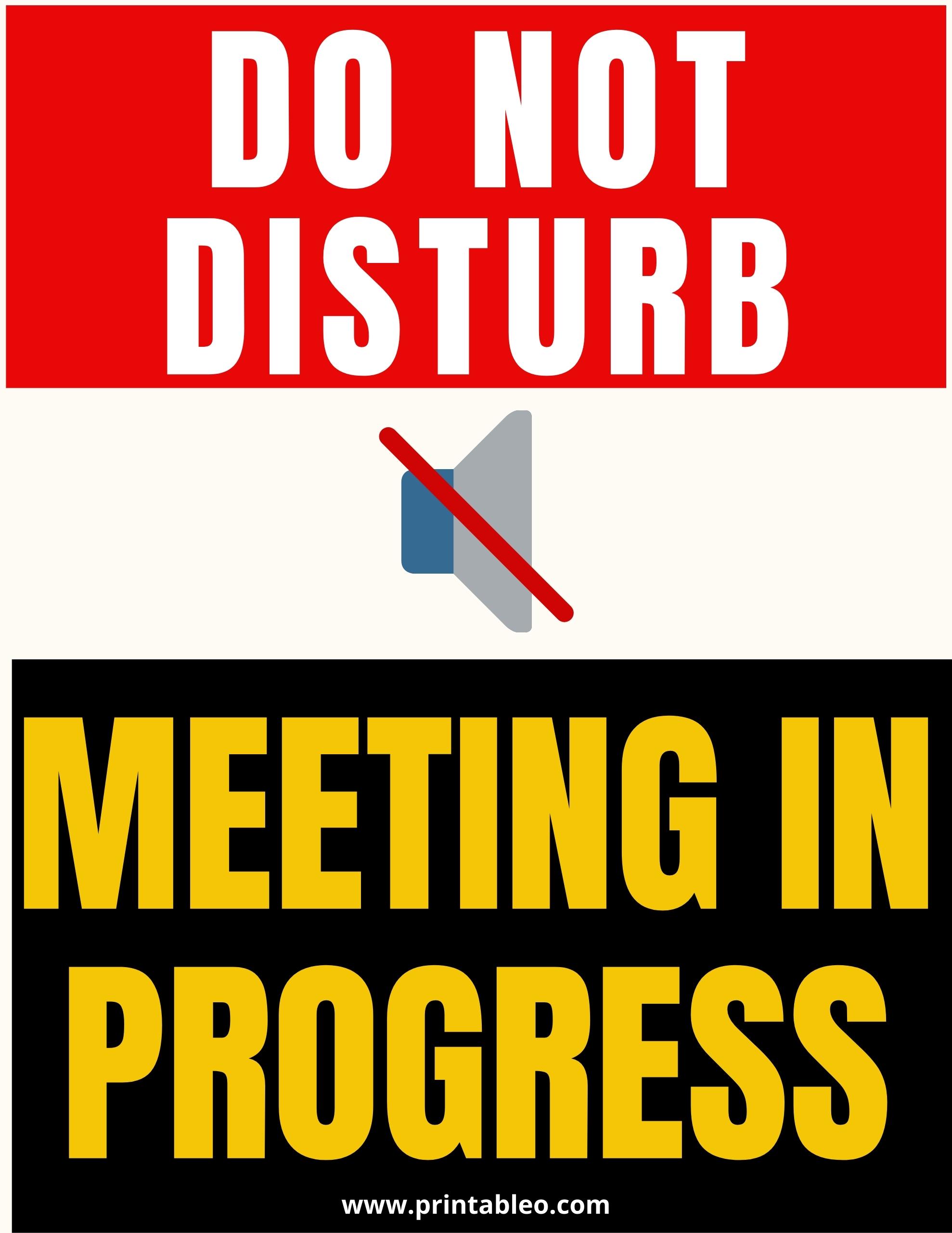 22+ Printable Meeting In Progress Signs | Do Not Disturb PDF
