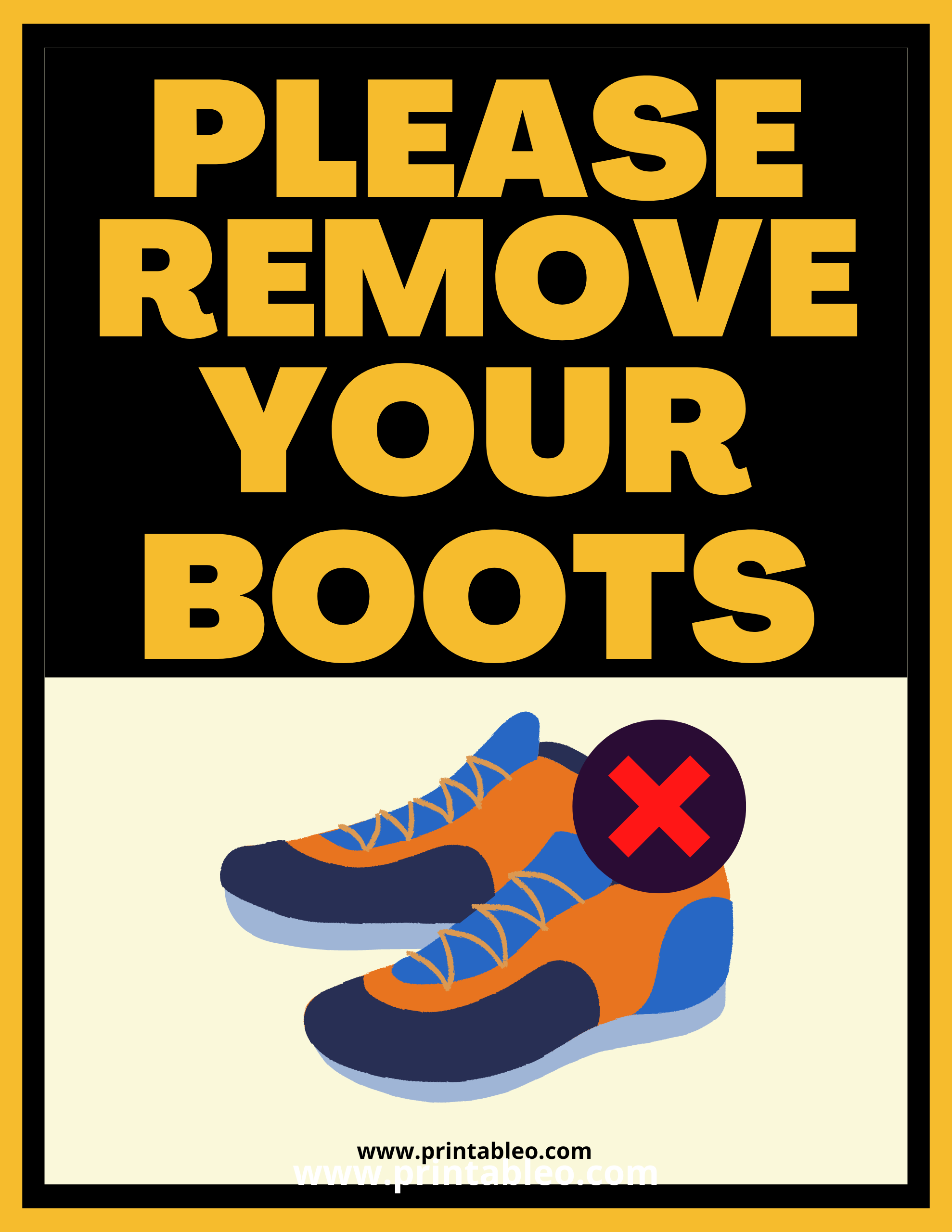 53+ Printable Please Remove Your Shoes Sign
