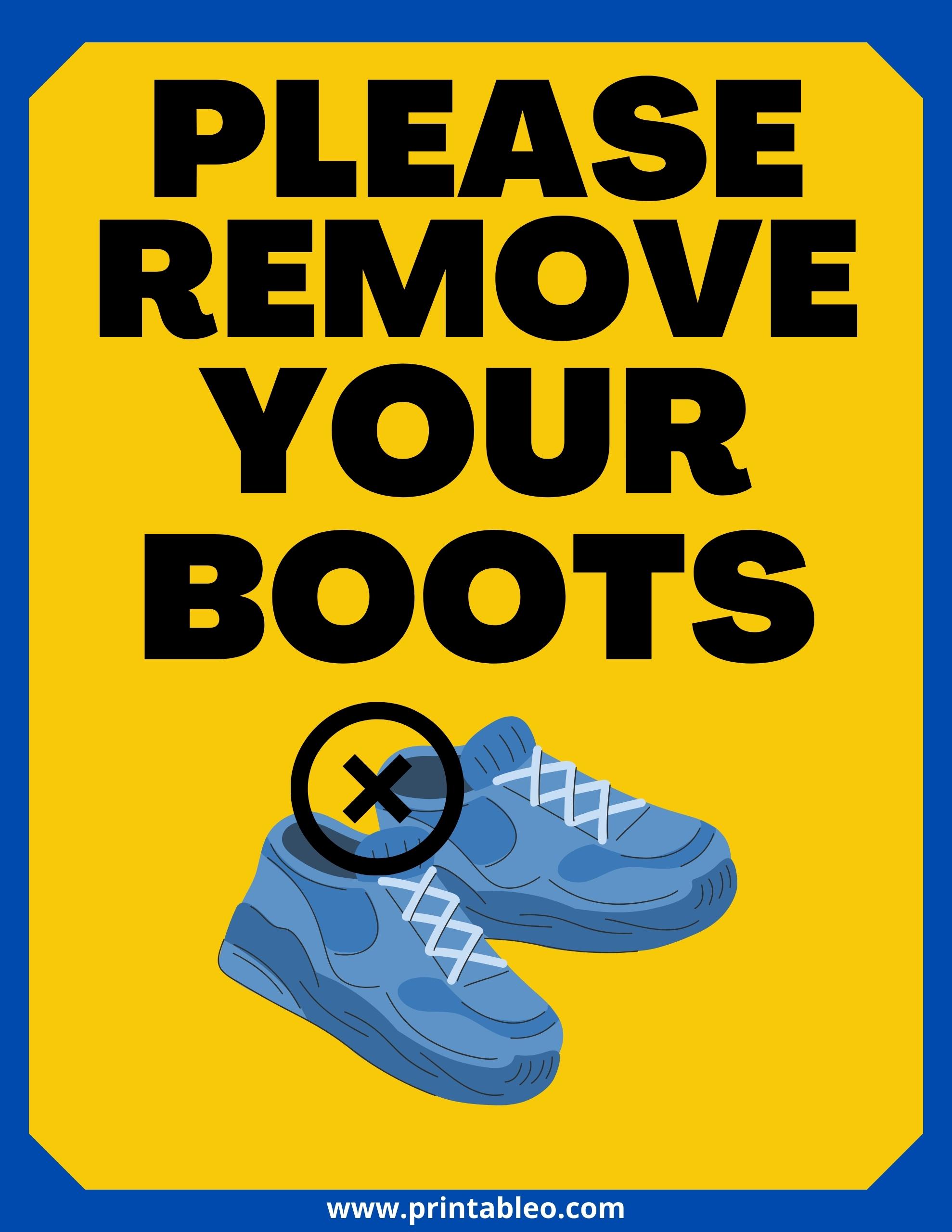 53+ Printable Please Remove Your Shoes Sign