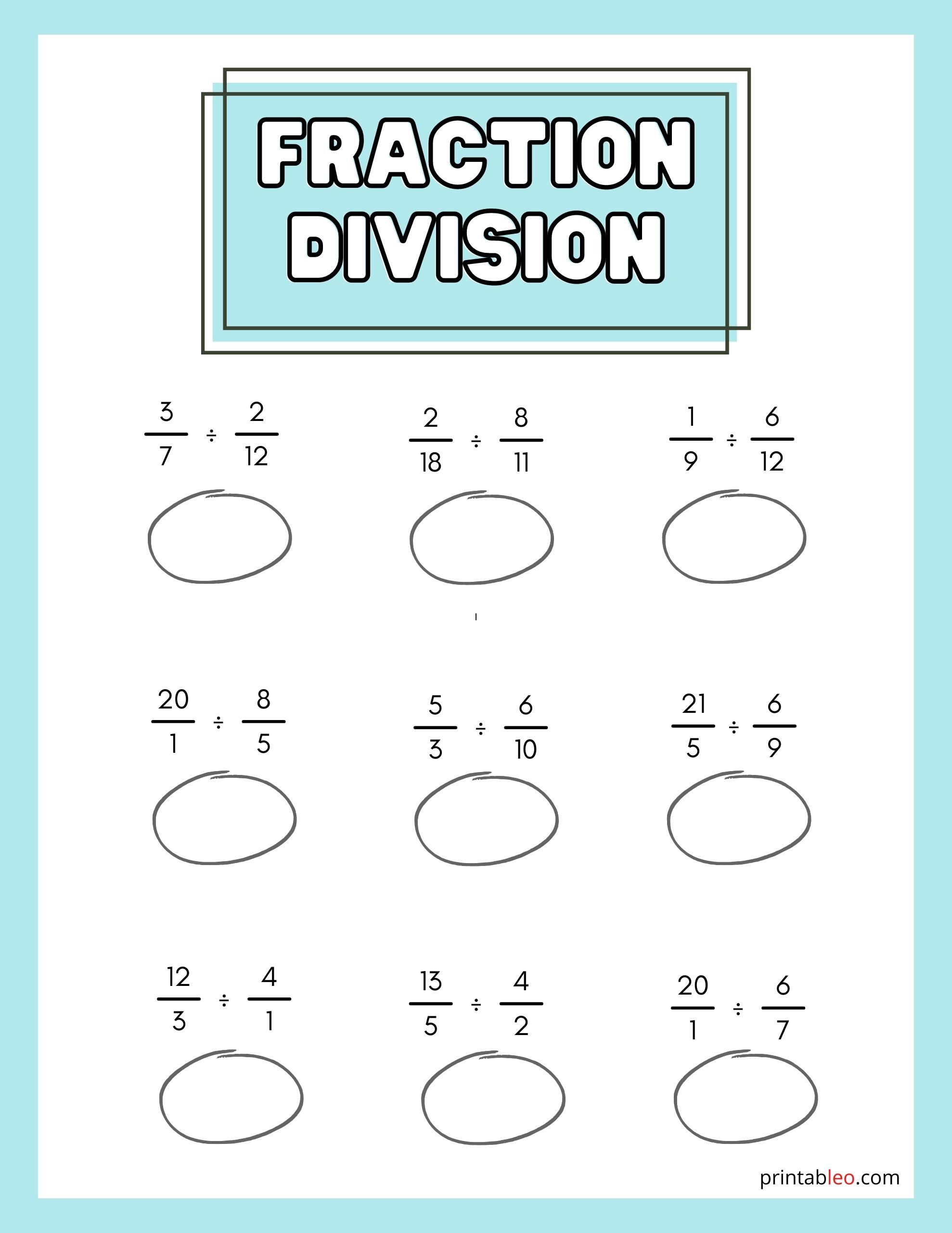 25+ Fraction Division Worksheet - Printableo.Com