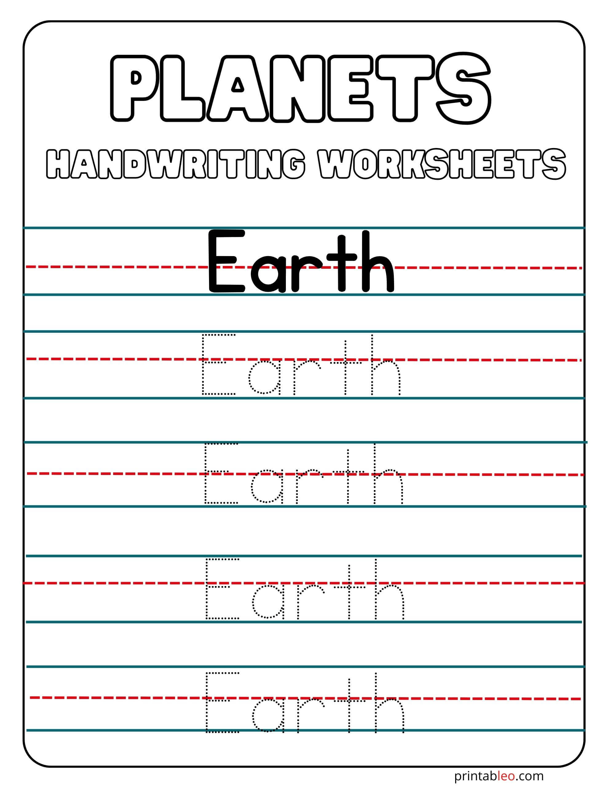 40+ Planets Handwriting Worksheets - Printableo.Com