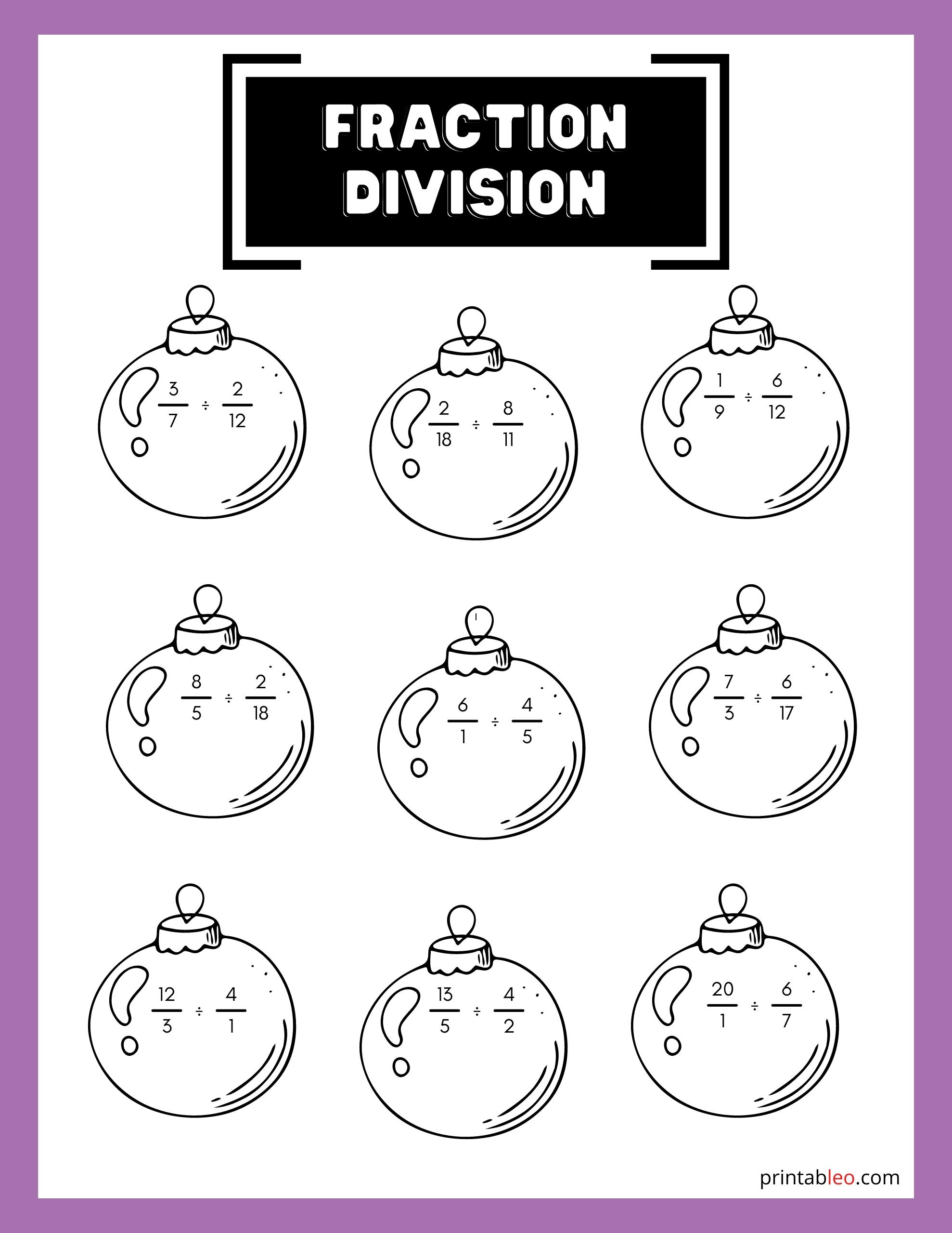 25+ Fraction Division Worksheet - Printableo.Com