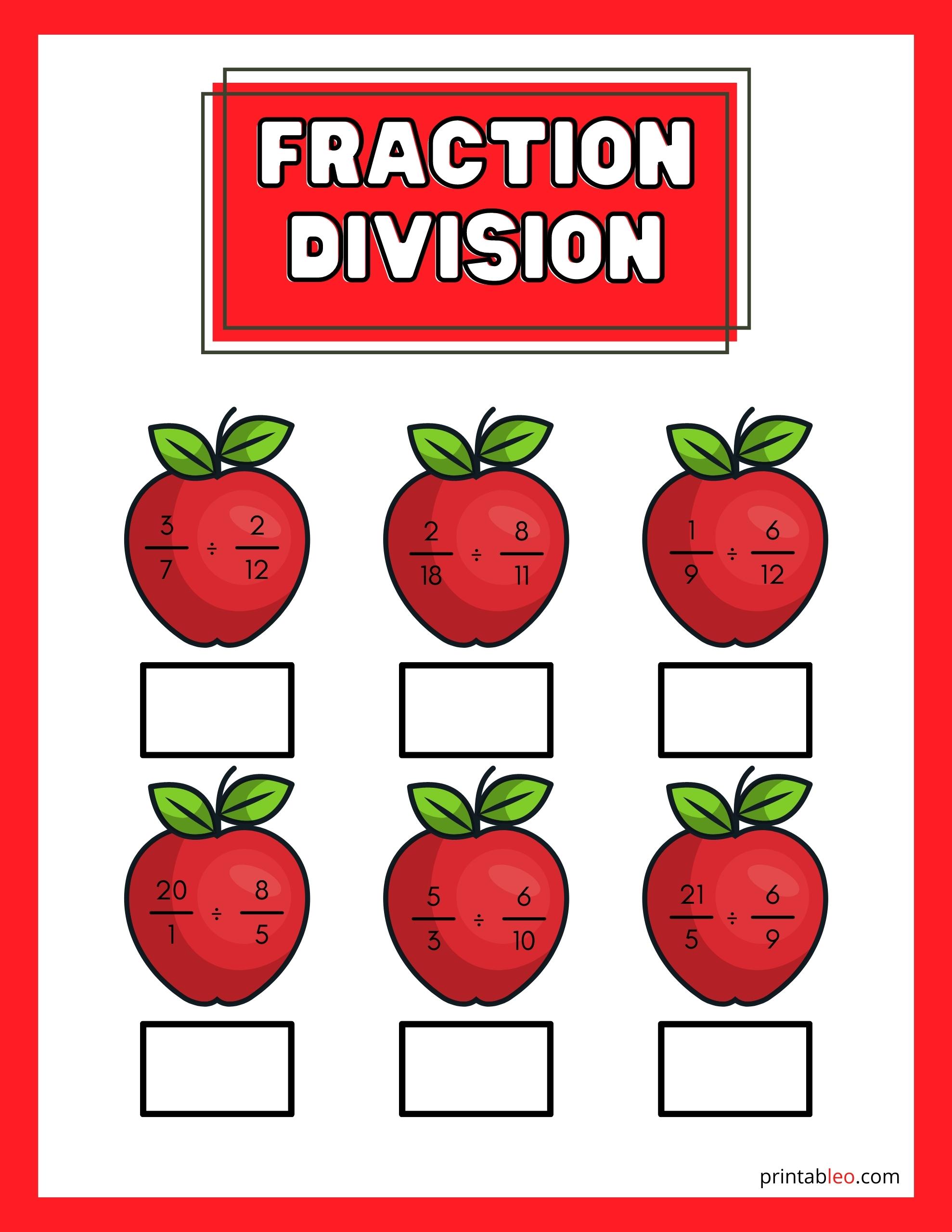 25+ Fraction Division Worksheet - Printableo.Com