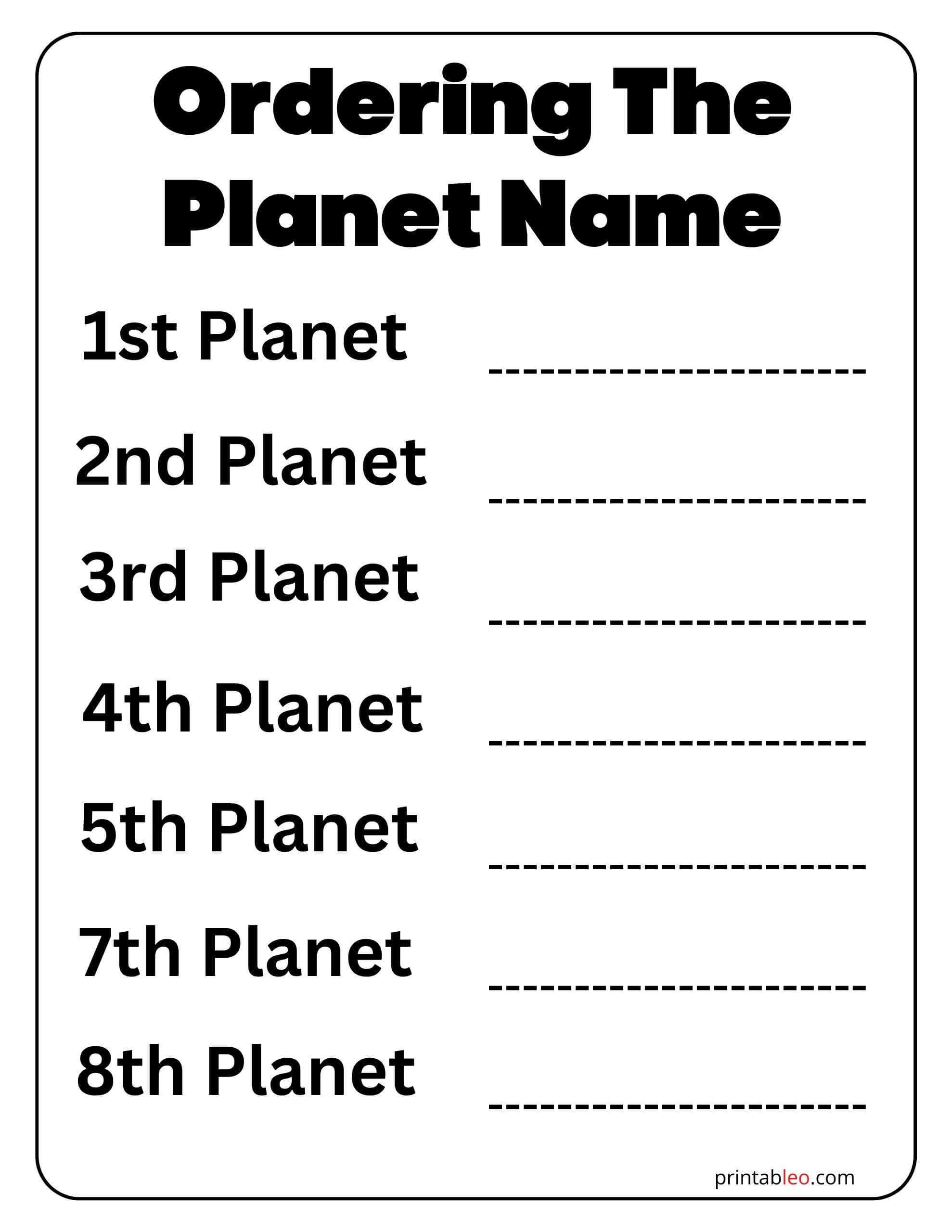 40+ Planets Handwriting Worksheets - Printableo.Com