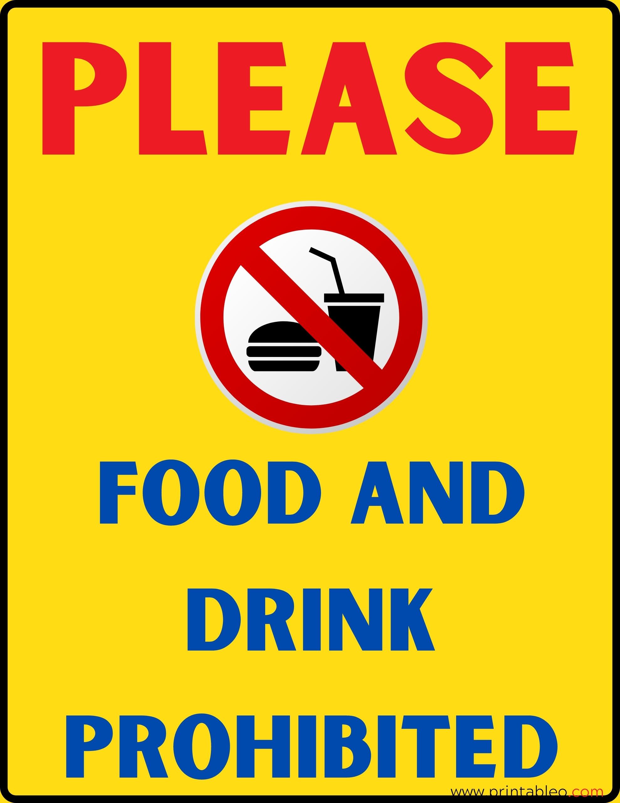 37+ No Food Or Drink Sign | Printable PDFs - Printableo.Com