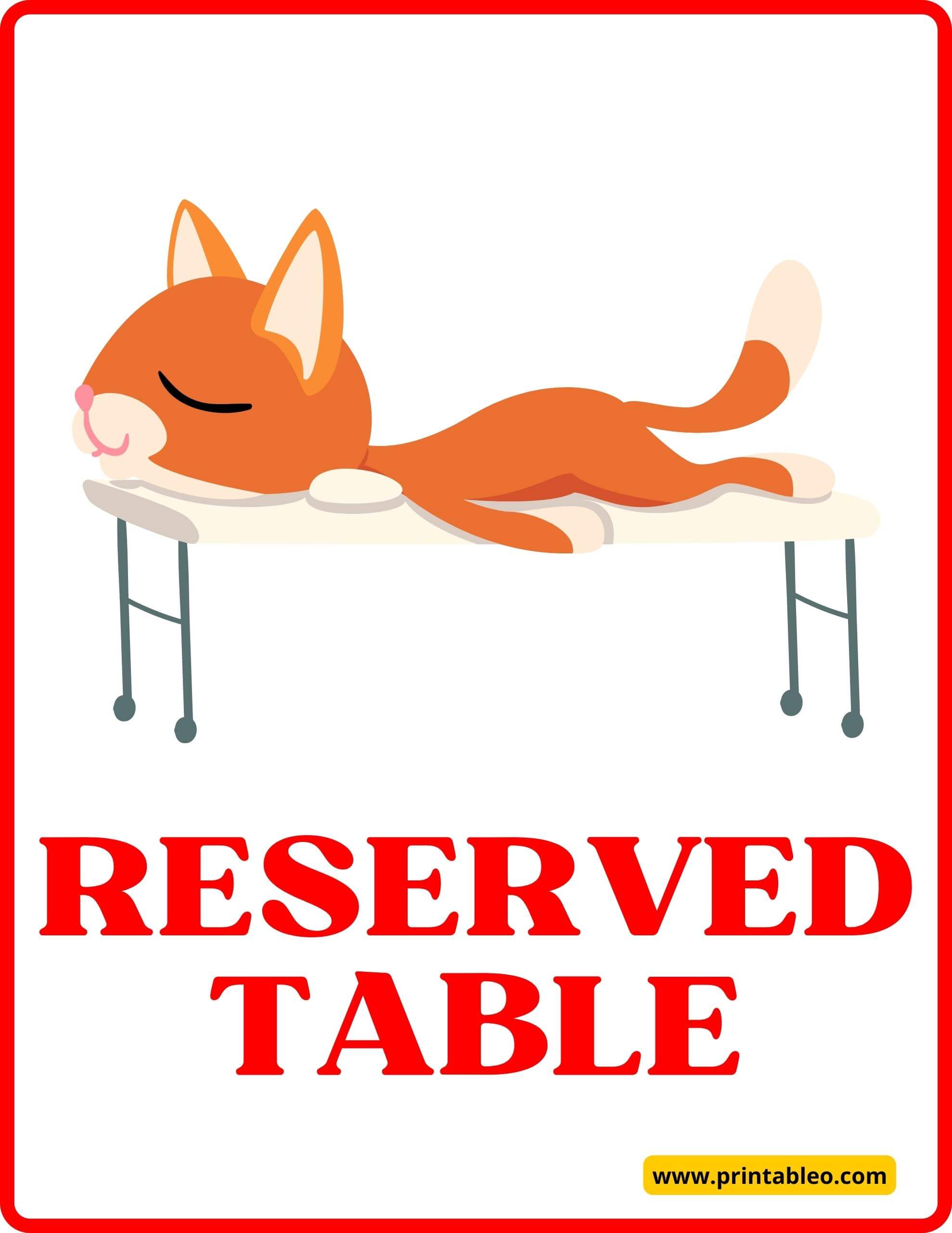 13 + Table Reserved Sign | Download Free Printable PDFs