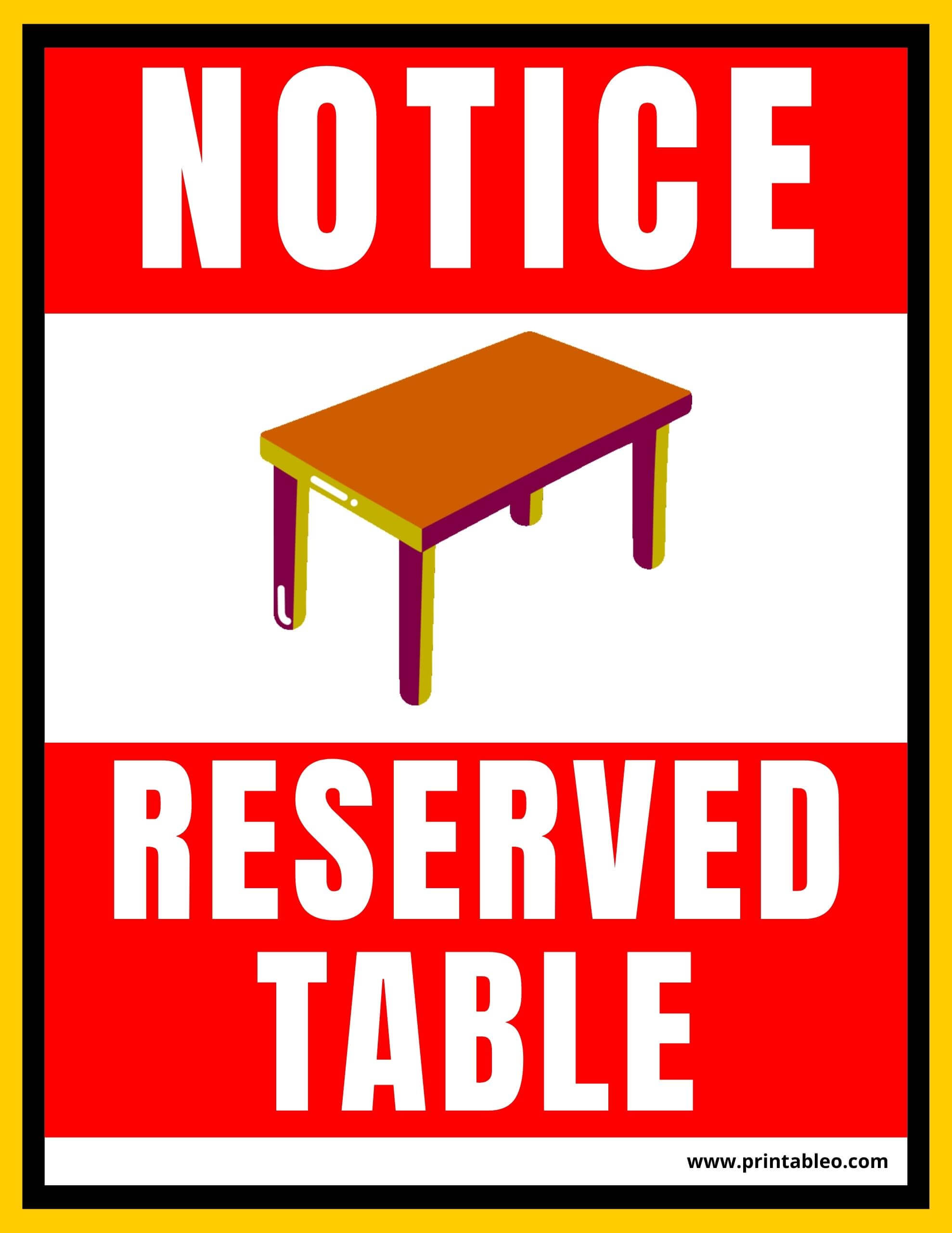 13 + Table Reserved Sign | Download Free Printable PDFs