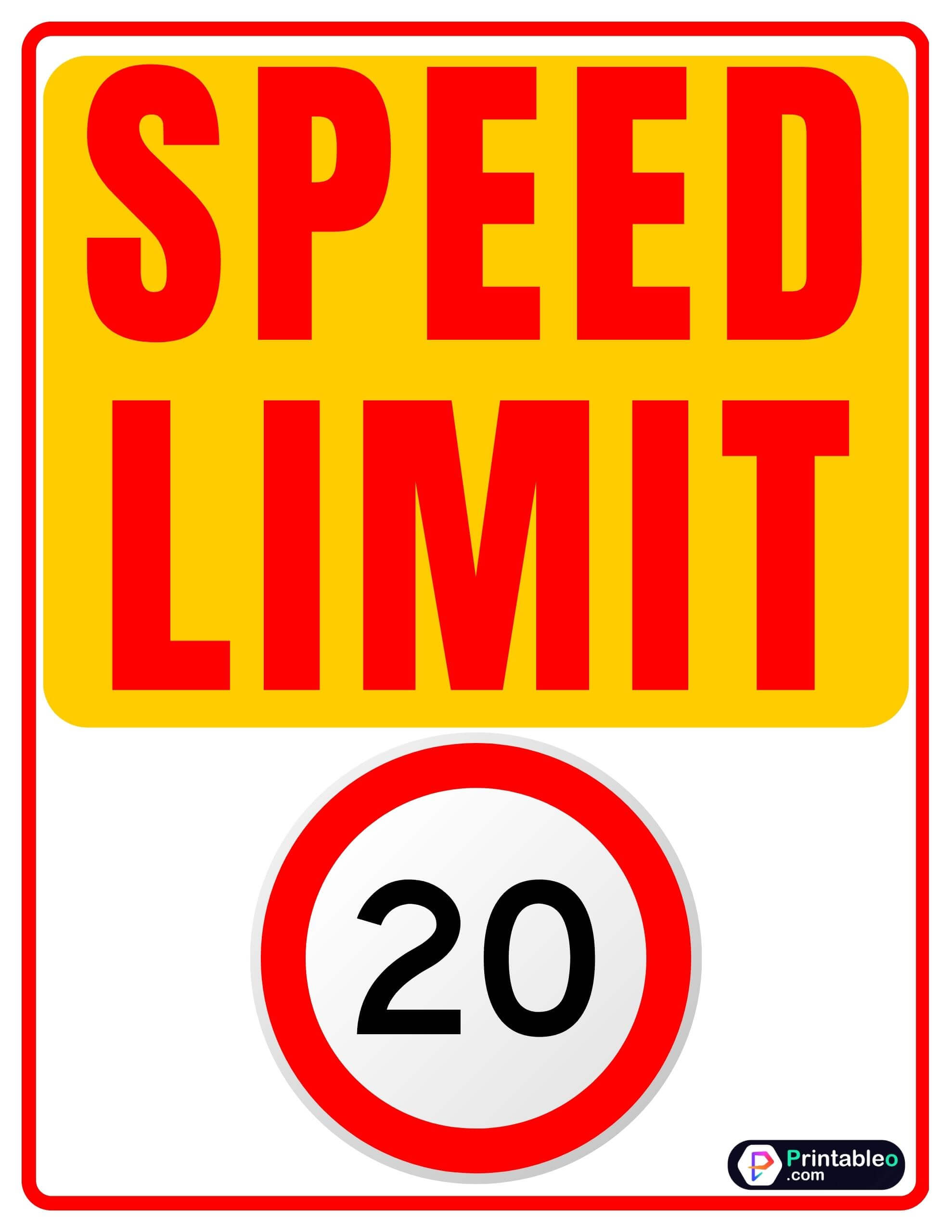 40+ Speed Limit Sign - Printableo.Com