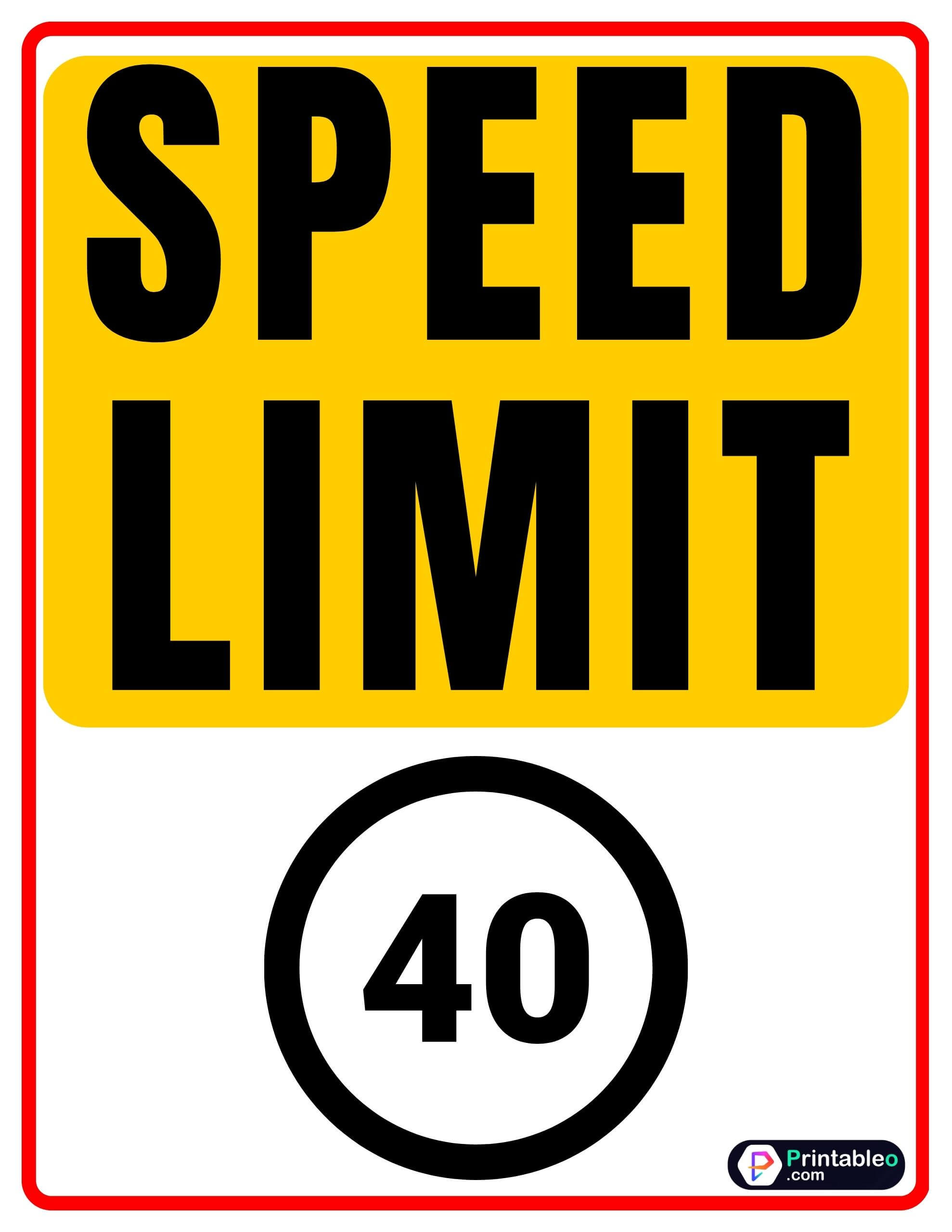 40+ Speed Limit Sign - Printableo.Com