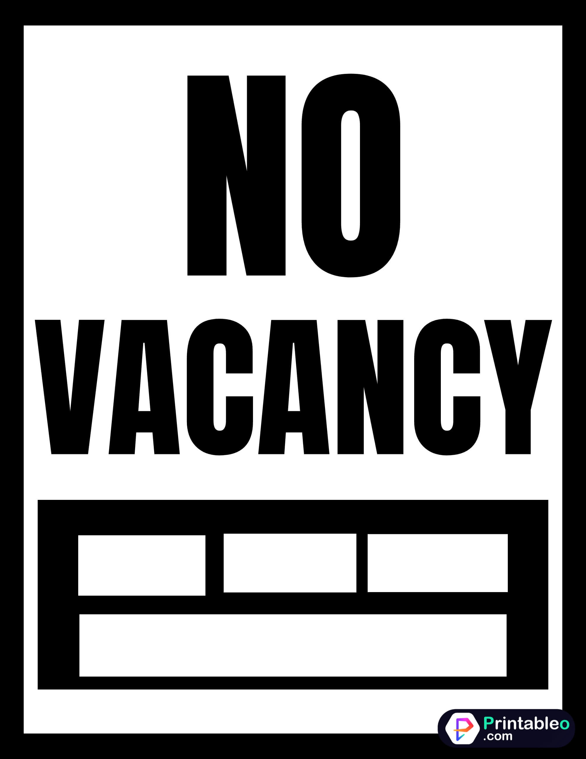10+ No Vacancy Sign | Printable FREE PDF - Printableo.Com
