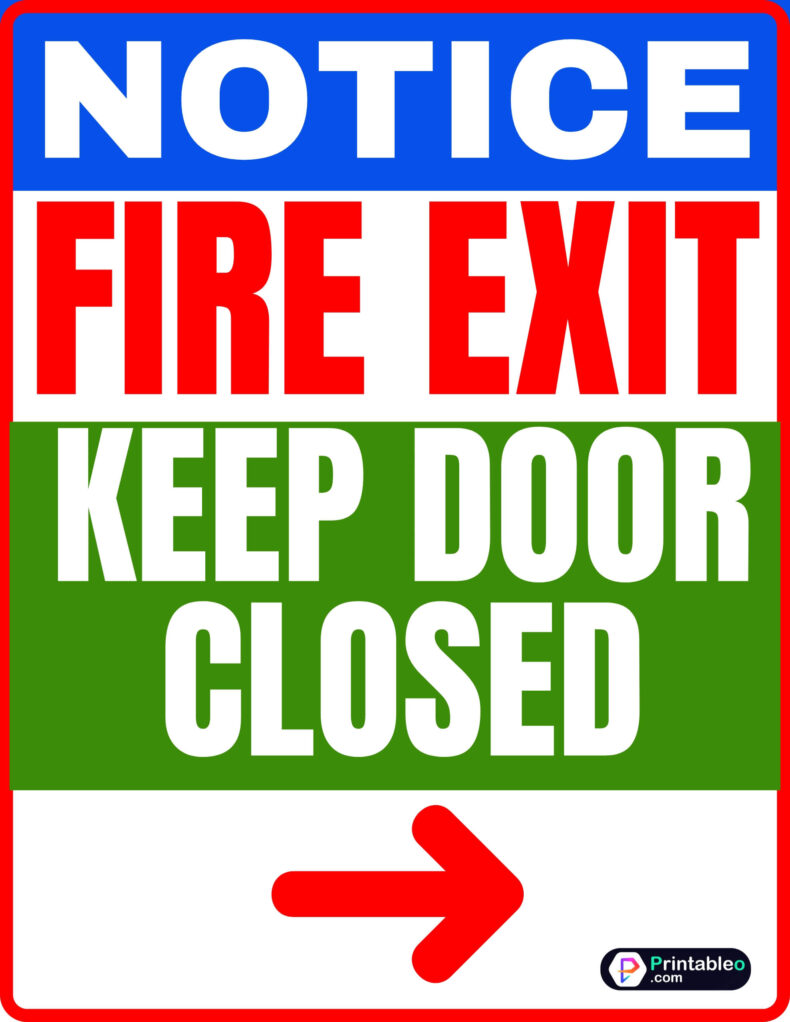 15+ Fire Escape Sign | Printable PDF - Printableo.Com